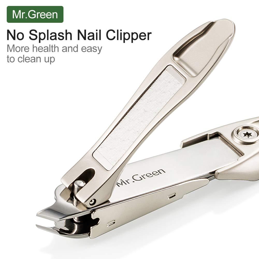 Stainless Steel Nail Clipper with Catcher - Slanted Edge Fingernail ...