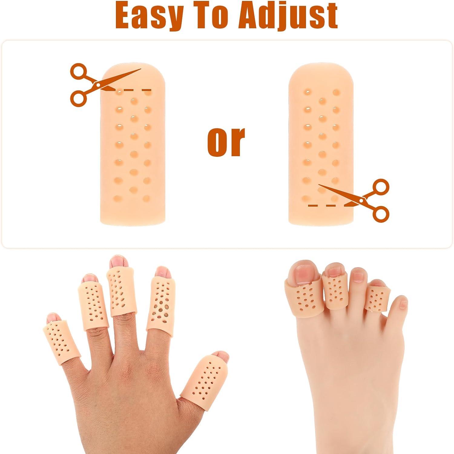 20 PCS Gel Finger Cots with Air Holes - Silicone Finger Protectors for ...