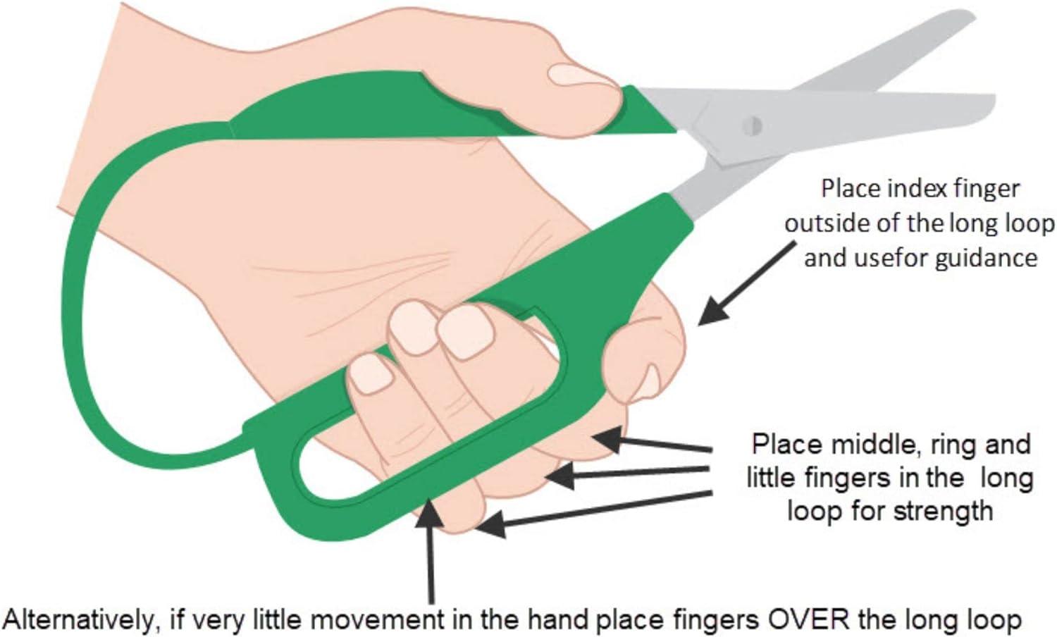 PETA Easi-Grip Long Loop Scissors Stainless Steel and Polymer Long Loop ...