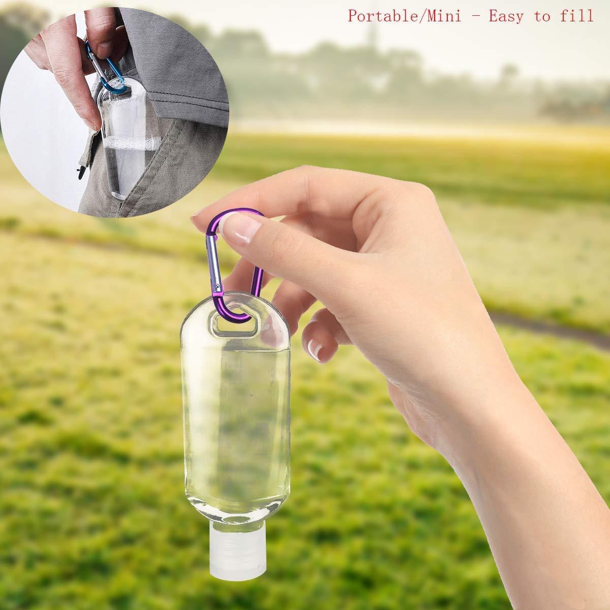 Portable Travel Hand Sanitizer Bottle with Keychain - 3 Pack for School ...