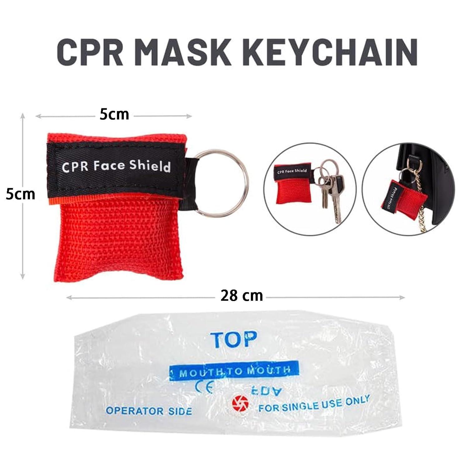 14-Piece CPR Ventilation Mask Set | First Aid Keychain Masks & Cloth ...