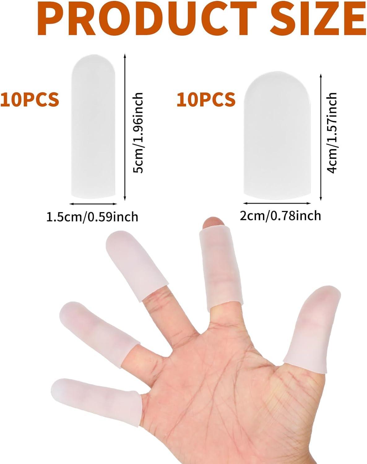 20 PCS Silicone Gel Finger Cots - Finger Protectors for Dry Skin ...