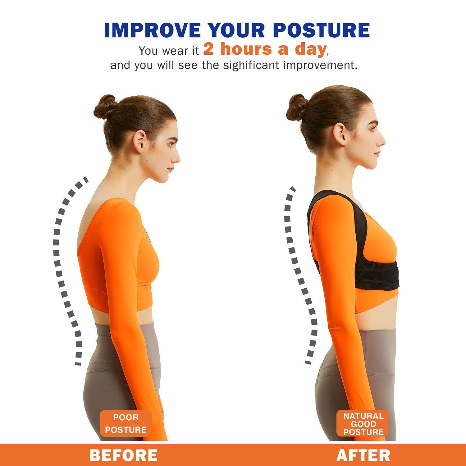 Adjustable Posture Corrector for Women and Men - Breathable Upper Back ...