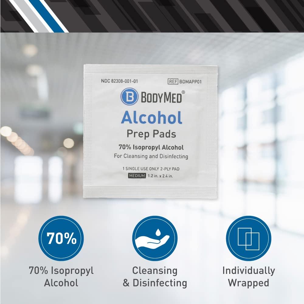 BodyMed 70% Isopropyl Alcohol Prep Pads - 100 Count Individually ...