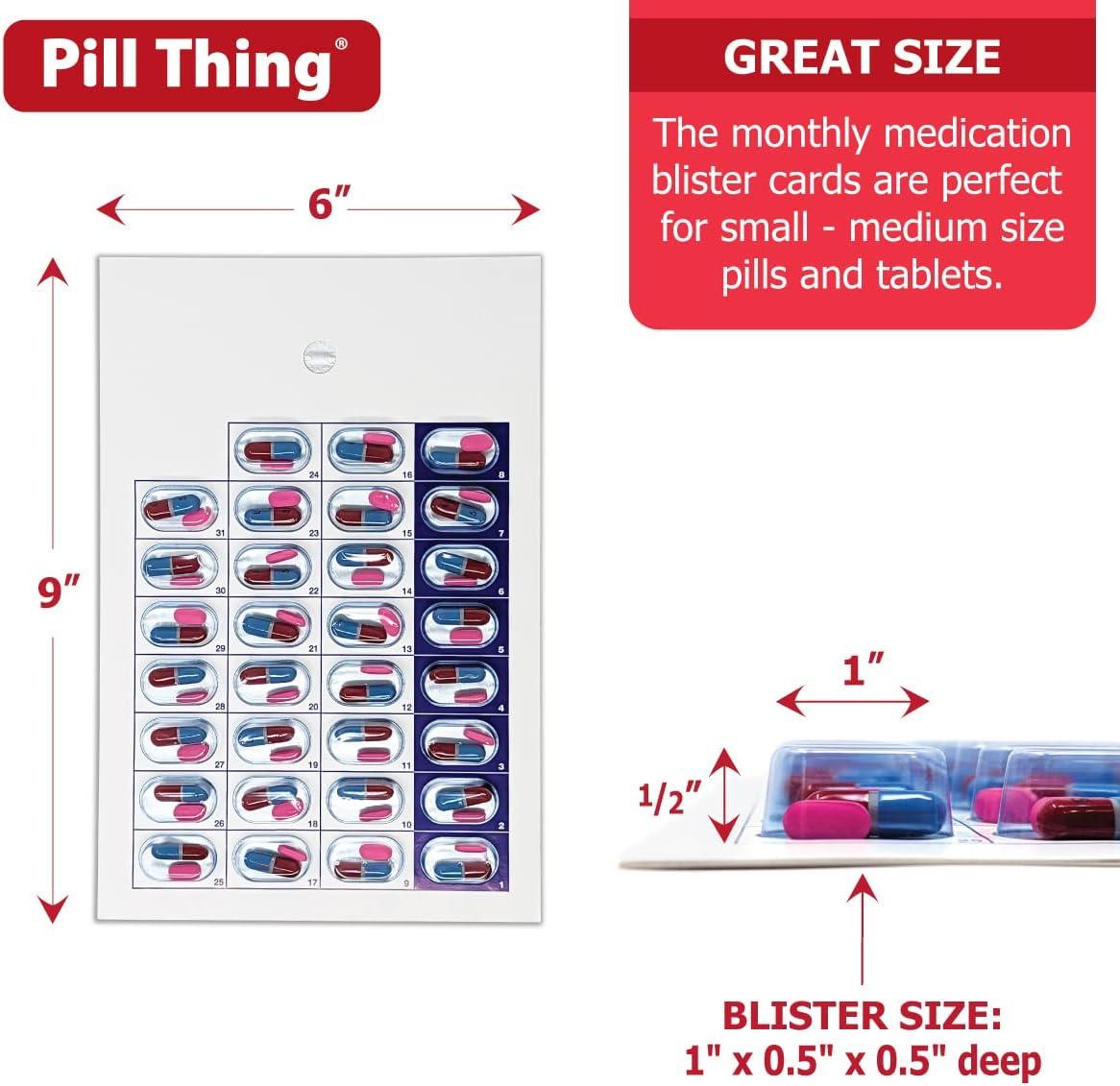 Monthly Pill Organizer Cold Seal Medication Blister Cards - Easy-to-Use ...