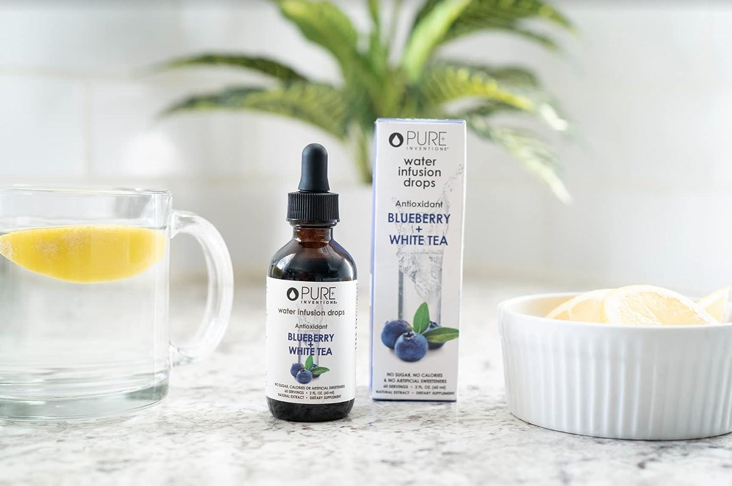 Pure Inventions Blueberry & White Tea Infusion Drops - 60 Servings, 2oz ...