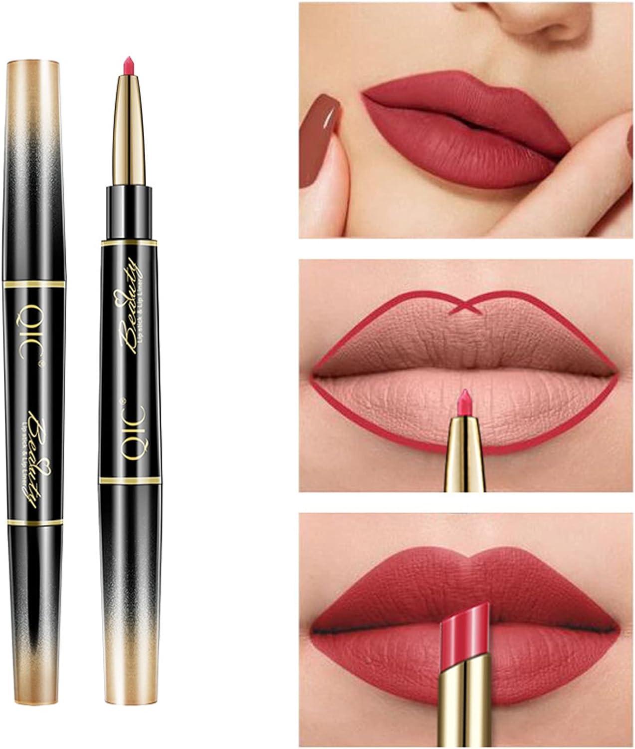 Lip Liner and Lipstick Set - Vegan & Cruelty Free 2-in-1 Formula ...