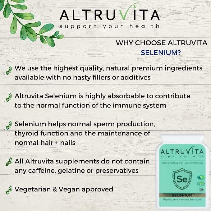 Altruvita Selenium Supplement | 100g | 60 Vegan Capsules | Support ...