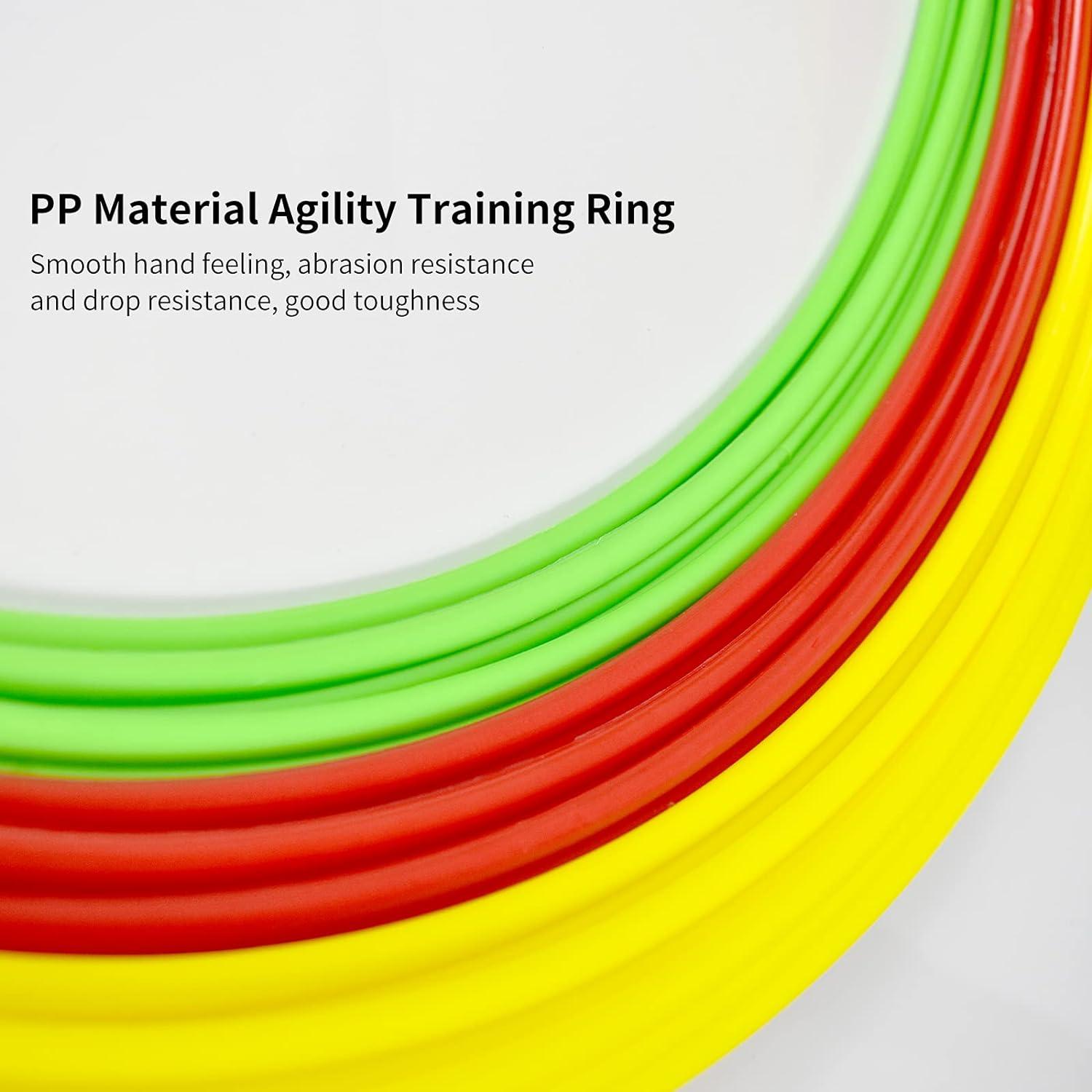 TNZMART Speed Agility Rings Set with 10 Cones - Multicolor Soccer ...