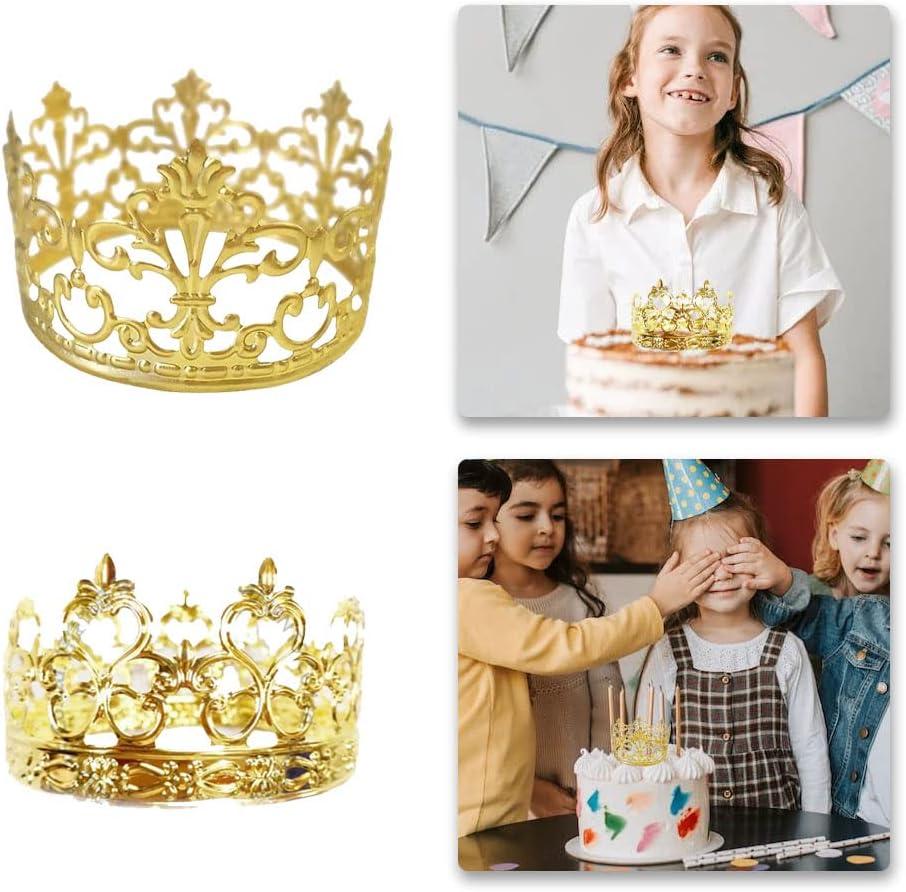 2 PCS Gold Crown Cake Topper Princess Cake Toppers Tiara Cake ...
