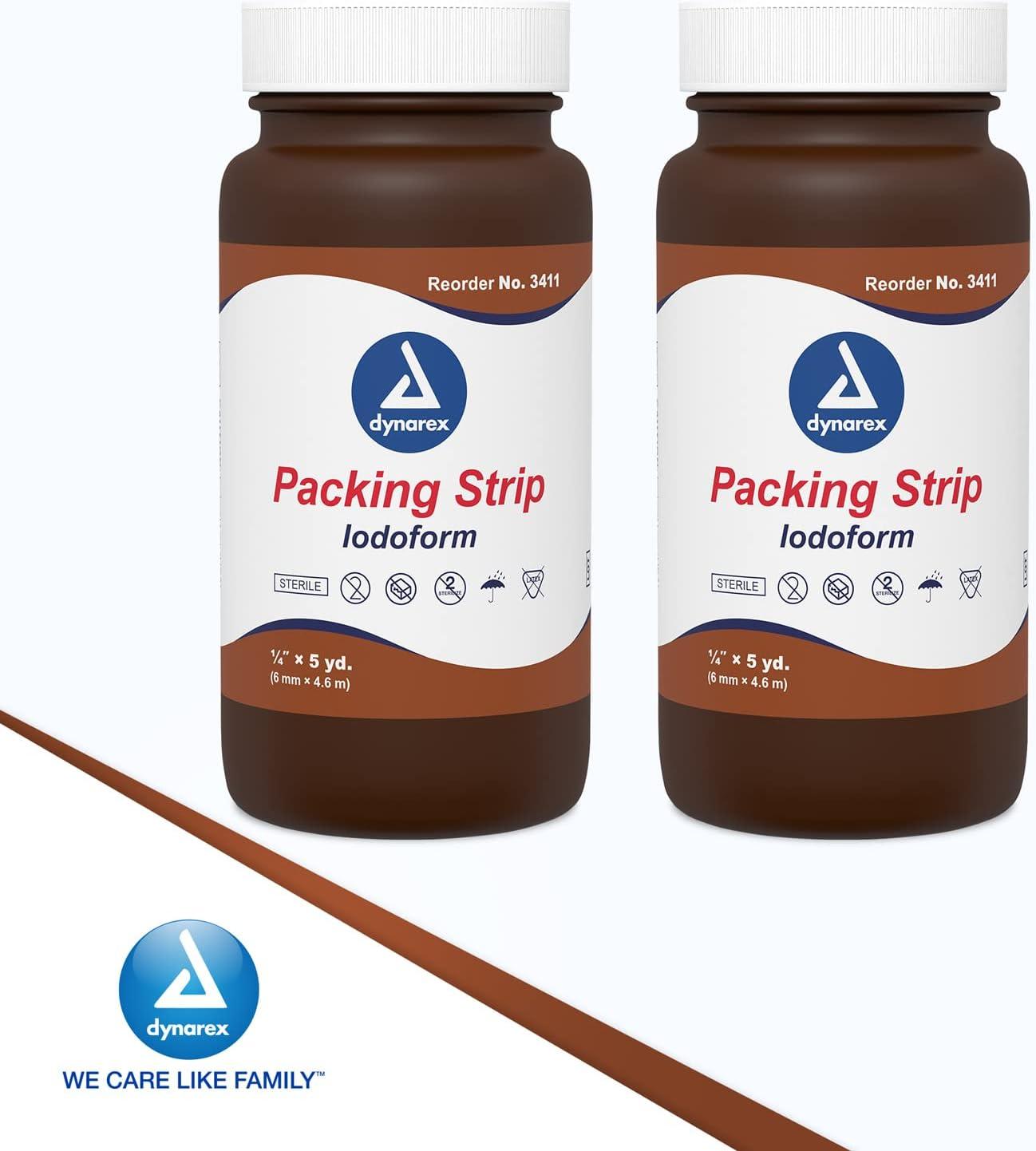 Dynarex Sterile Wound Care Plain Packing Strips with Iodoform - 100% ...