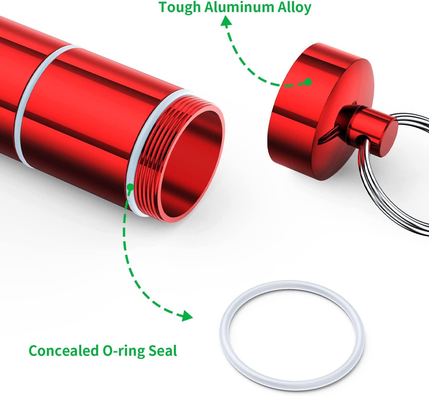 3-Pack Portable Pill Box Keychain - Waterproof Aluminium Alloy Mini ...