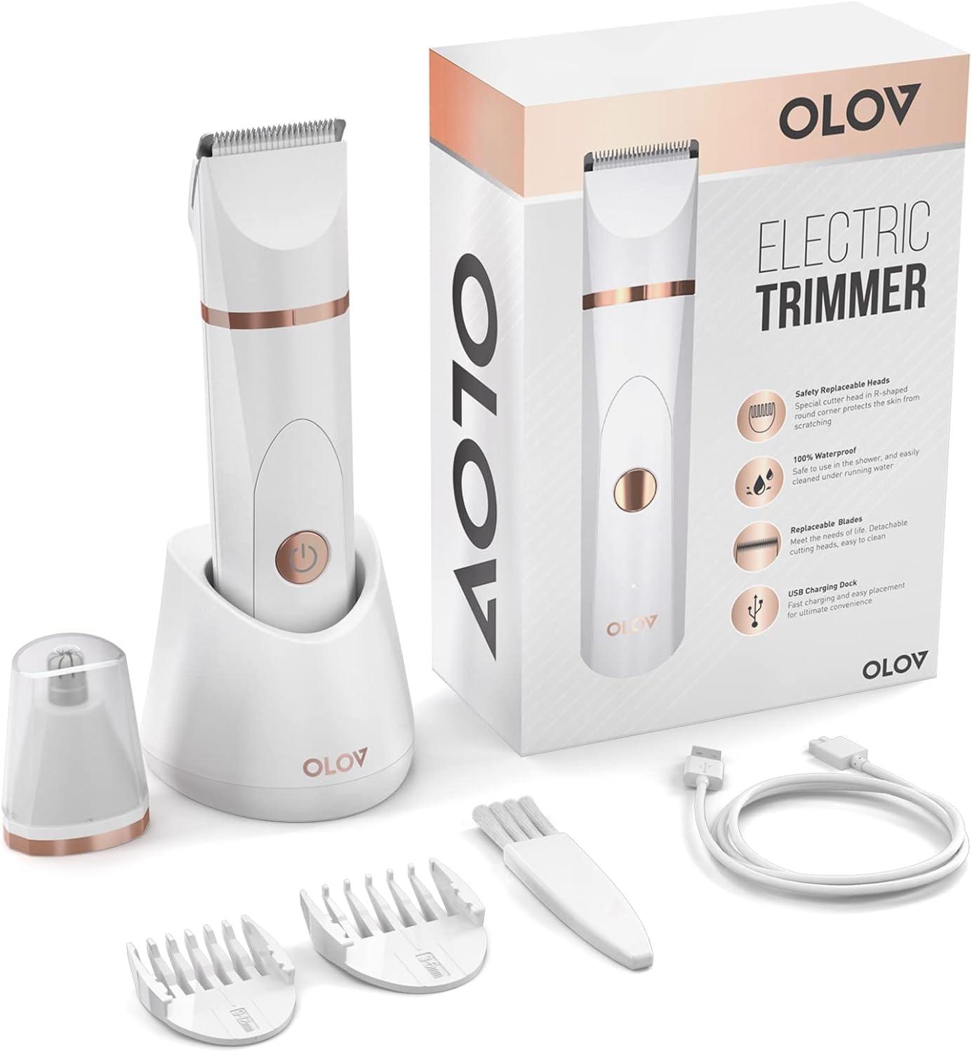 OLOV Women's Bikini Trimmer - Cordless Electric Lady Shaver with USB ...