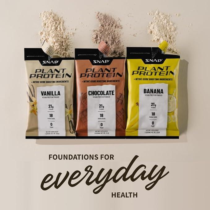 Snap Supplements 100% Plant Based Protein Powder Stick Packs with ...