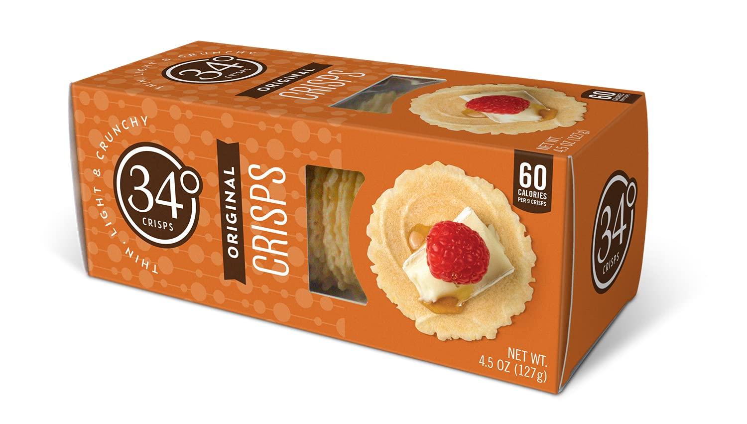 34 Degrees Original Crisps | Thin & Crunchy 6 Pack (4.5oz Each) | Light ...