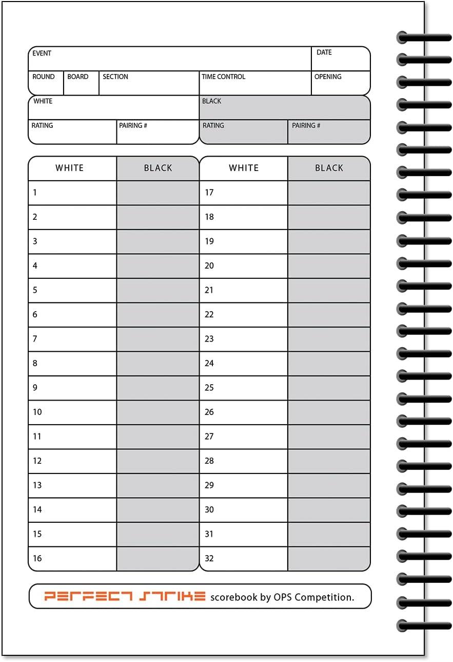 Perfect Strike Chess Scorebook and Rules - Heavy Duty Archival Quality ...