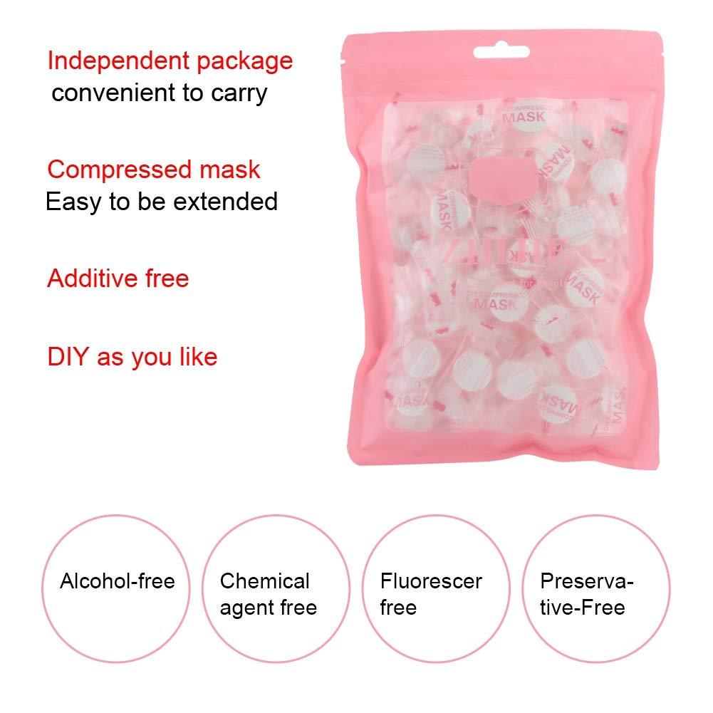 100Pcs Compressed Face Masks - Nonwoven Fiber DIY Skin Care Natural ...