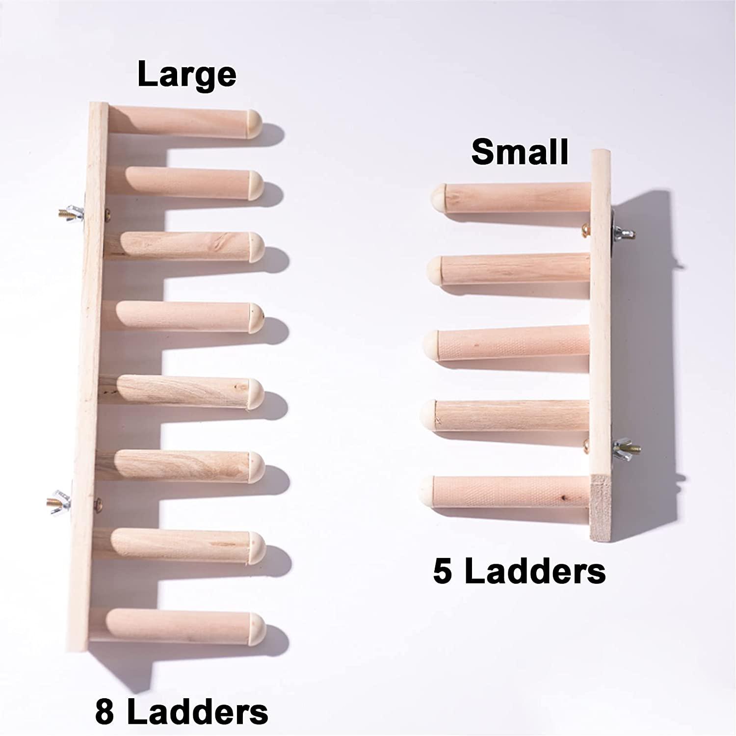 Bonaweite Parrot Bird Swing Wooden Ladder - Cage Hanging Climbing Step ...