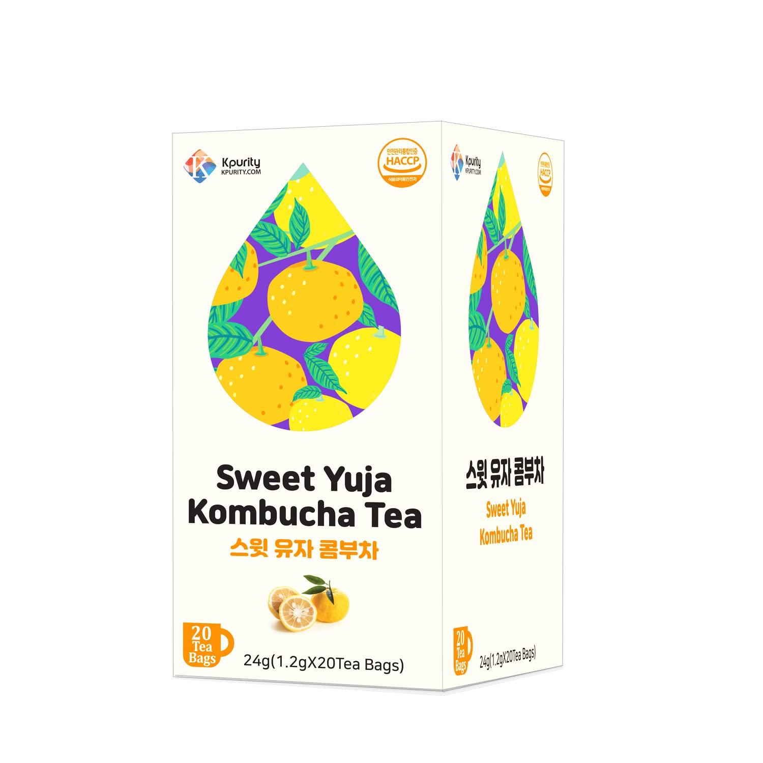 Kpurity Sweet Yuja Kombucha Tea: 20 Tea Bags - Gut Health & Immune ...