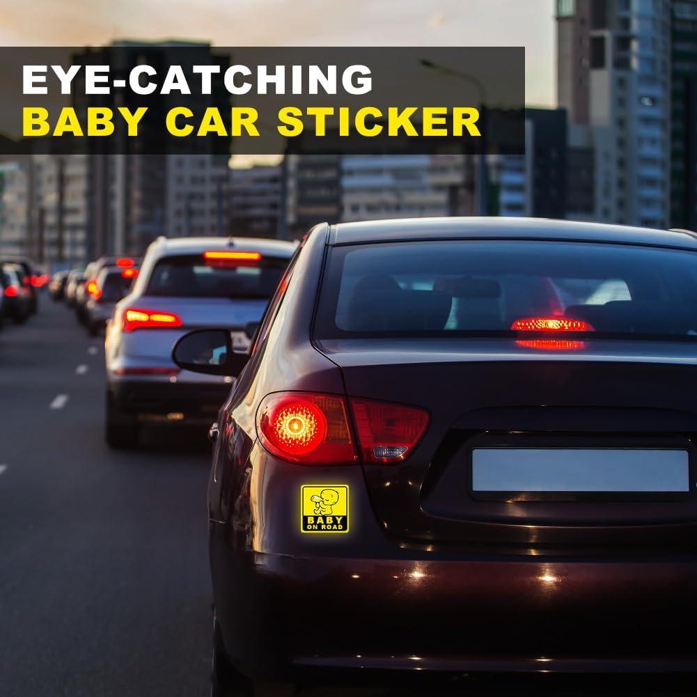 3-Pack Reflective Baby on Board Stickers - Novelty Car Warning Signs ...