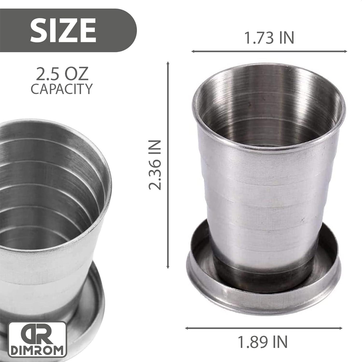 Camping Collapsible Metal Shot Glass Keychain - Portable Telescoping ...