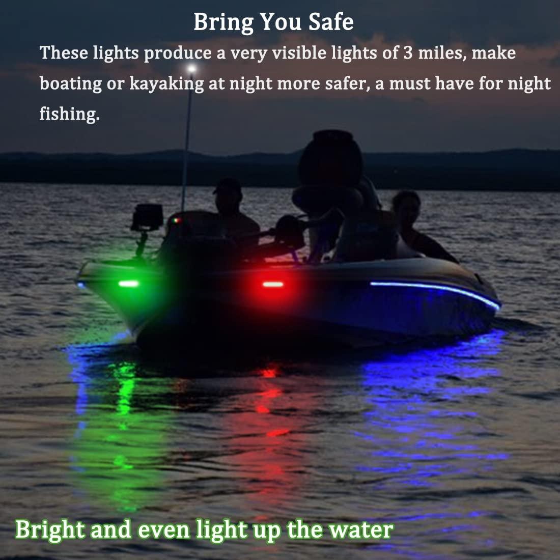 Boaton Super Bright Boat Navigation Lights - Night Fishing, No Drilling ...