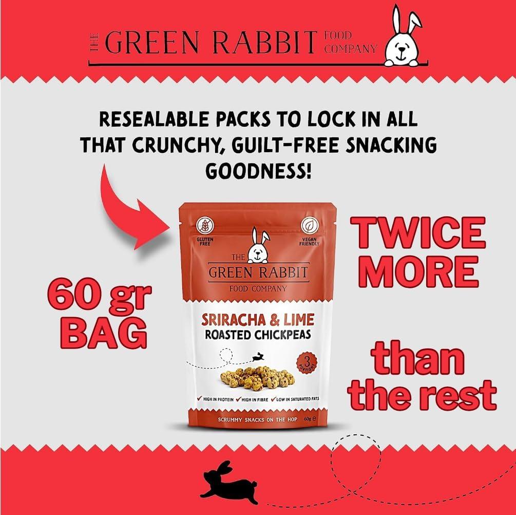 Green Rabbit Gluten Free Roasted Chickpeas Sriracha & Lime 6x 60g ...