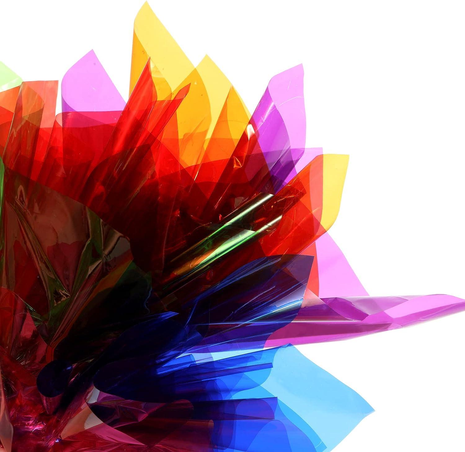 Tallew 16 Pcs 28 x 40 Inch Cellophane Sheets Cello Wraps Colored ...