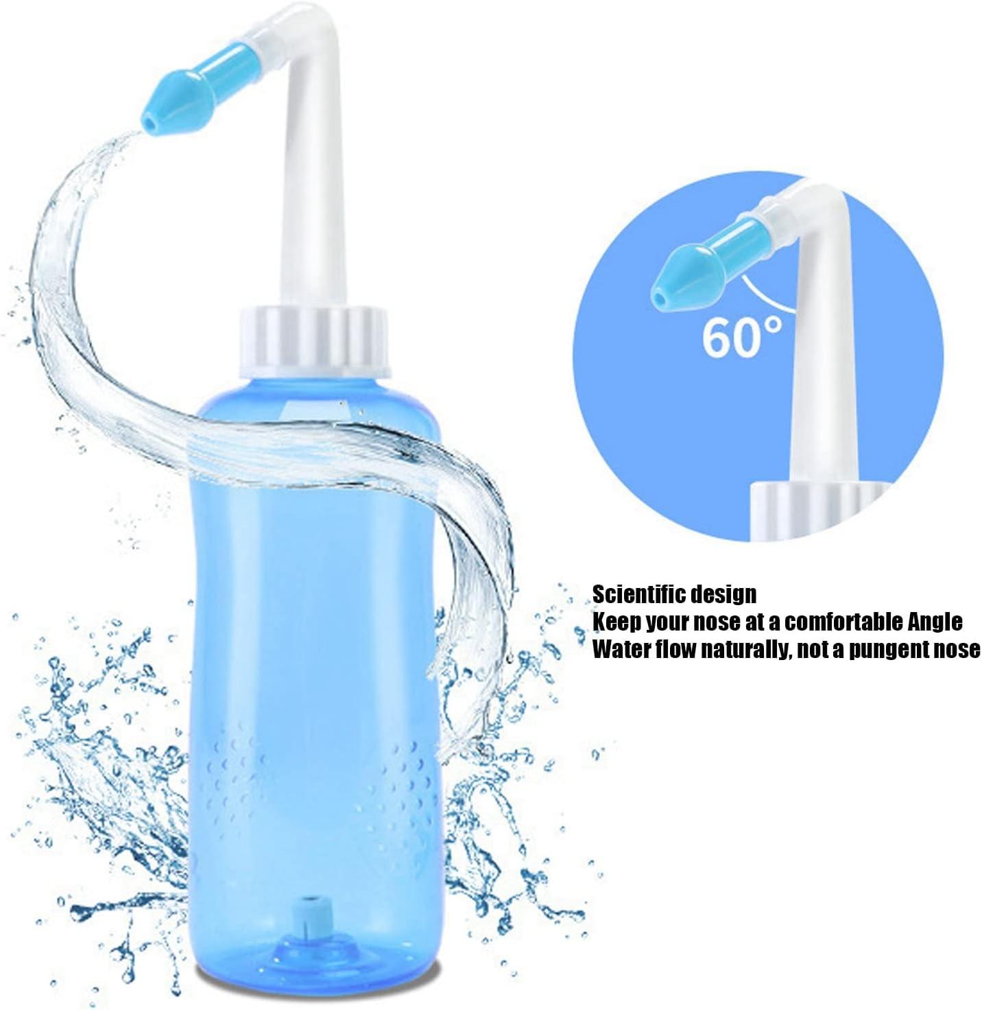 500ml Sinus Rinse Bottle Nose Wash with 2 Nozzles - Nasal Irrigation ...