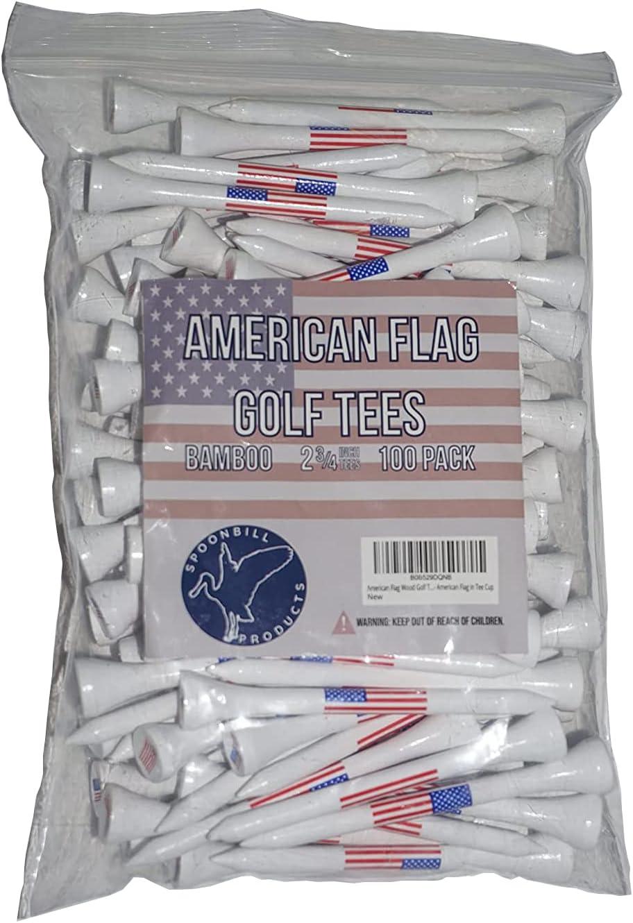 American Flag Wood Golf Tees - 2 3/4 inch - 100 Pack - USA Golf Tees ...