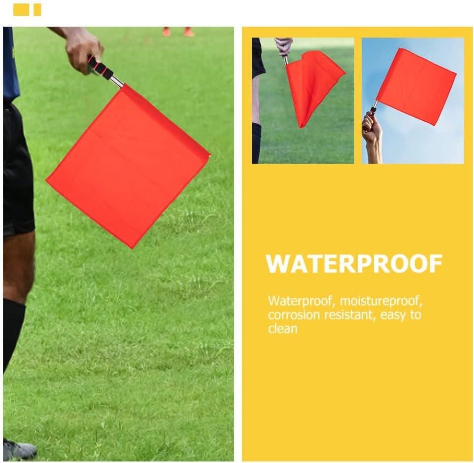 3pcs Stainless Steel Referee Flags Set for Soccer, Volleyball, Football - Red, Green, Yellow ...