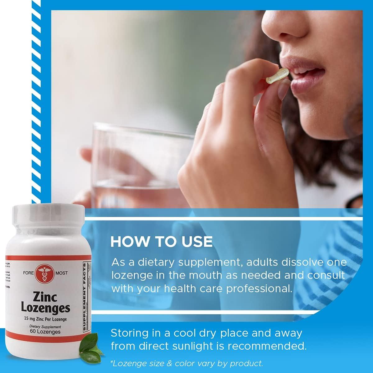 Zinc Lozenges with Vitamin C for Optimal Health - 60 Count