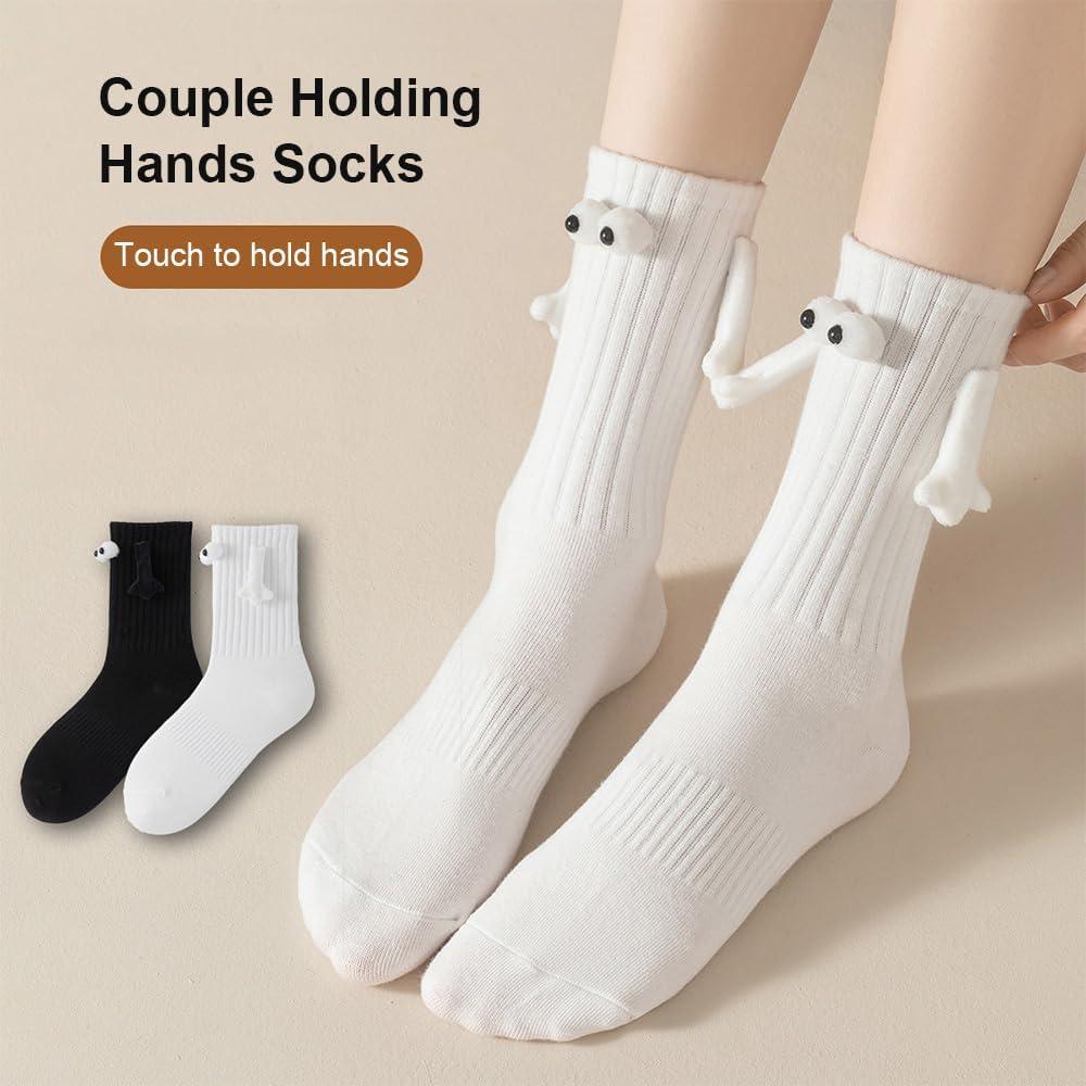 Magnetic Hand Socks Couple Holding Hands Mid-Tube Doll Socks - 4 Pcs ...