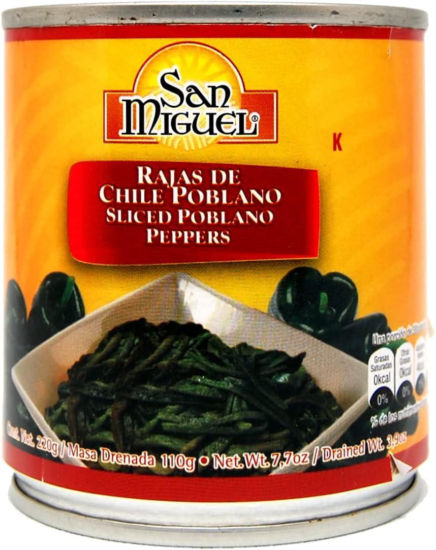 San Miguel Poblano Strips 24 x 220g Case/Mexican Canned Poblano Chilli ...
