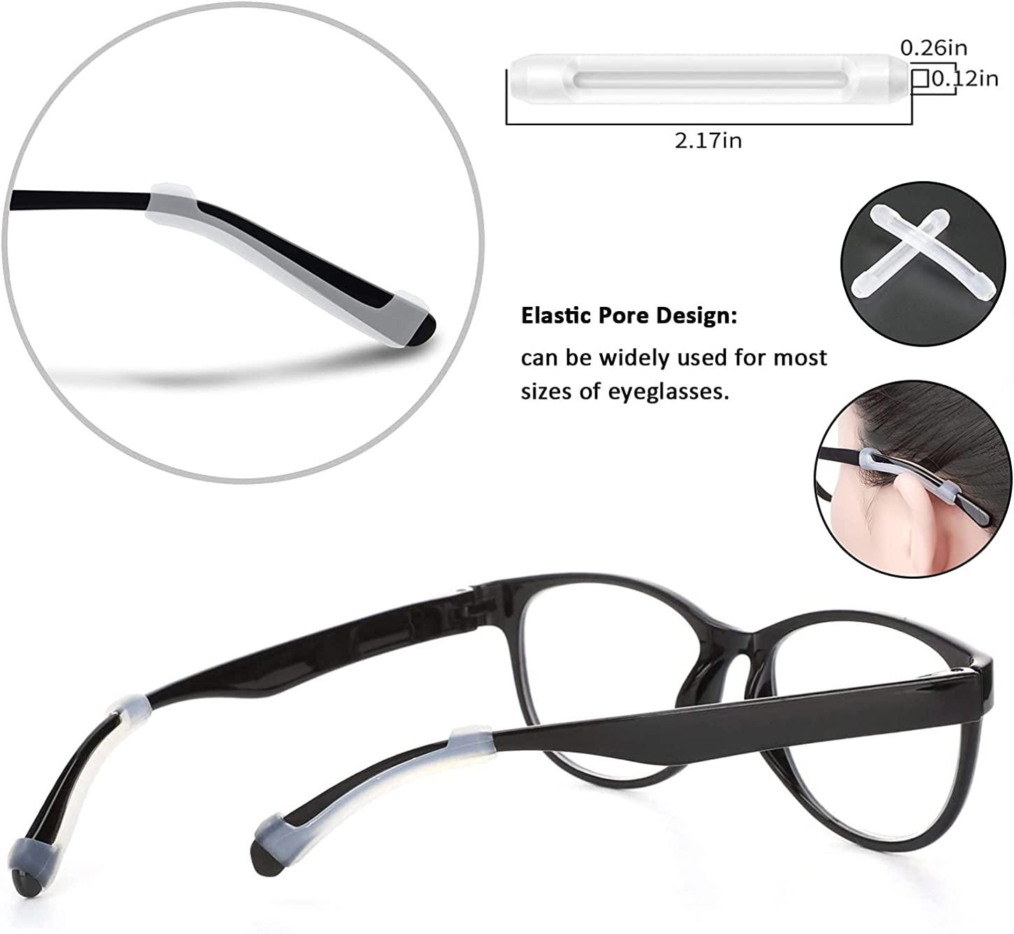 5 Pairs Silicone Eyeglass Temple Tips Sleeve Retainer - Anti-Slip ...