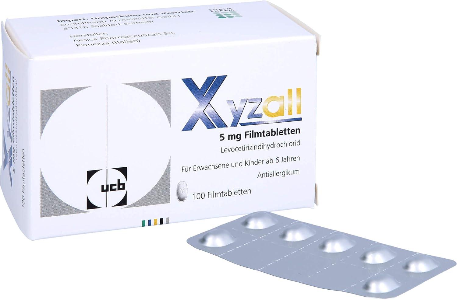 Buy Xyzall 5 mg Film-Coated Tablets - 100 Antiallergic Tablets for Fast ...