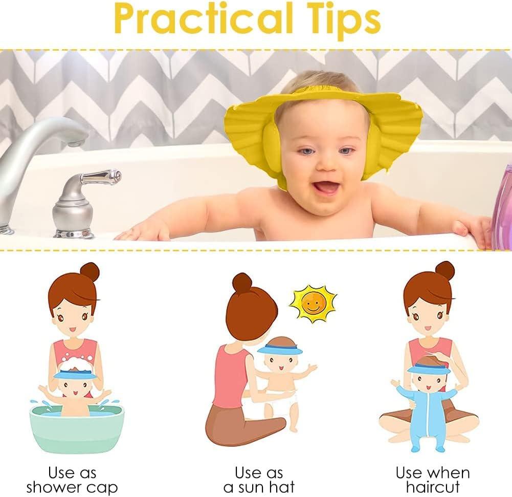 Adjustable Kid Shampoo Cap with Ear Protection - Baby Shower Hat for ...