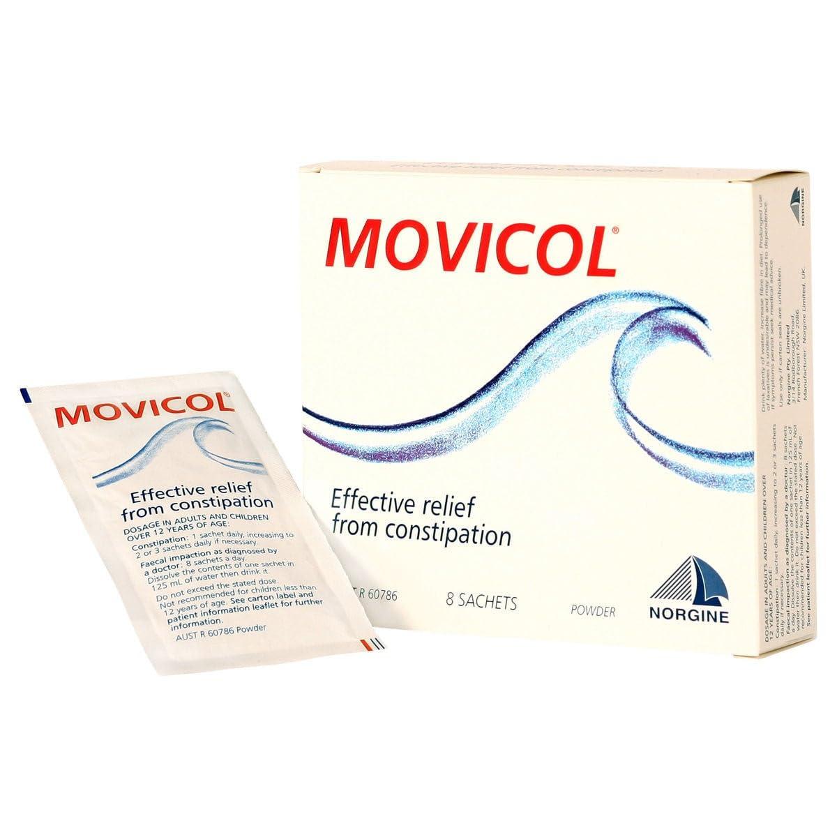 Movicol 13g Lemon Lime Powder Sachets - Pack of 8 | Fast-acting Relief | Digestive Health Support