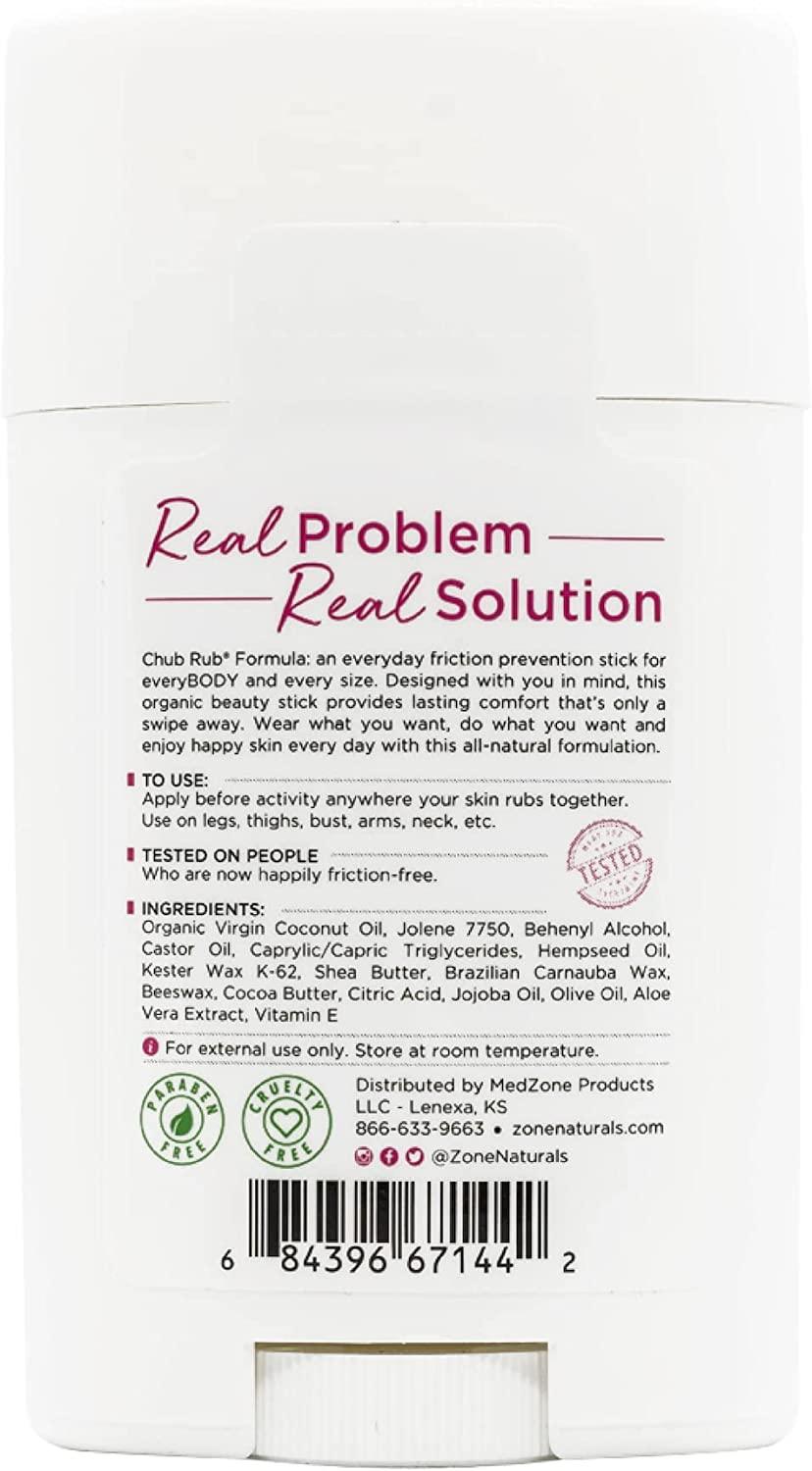 Zone Naturals Chub Rub Anti Chafing Stick, All Natural, 1.5 Ounce | Buy ...