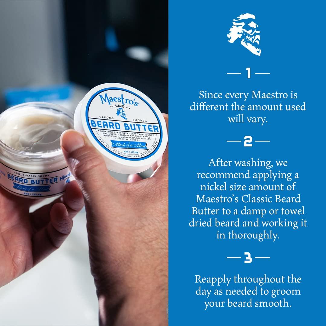 Maestro's Classic Beard Butter | Mark of a Man Blend | 4 oz (Pack of 1 ...