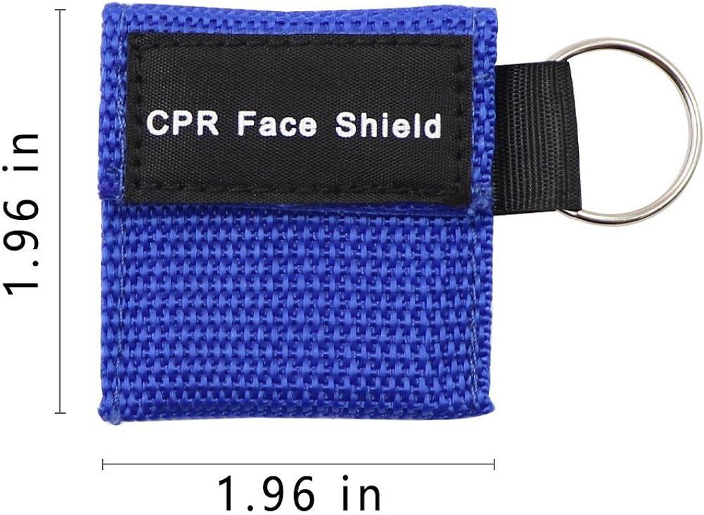 LSIKA-Z 100pcs CPR Face Shield Mask Keychain Keying - Blue Pocket Mask ...