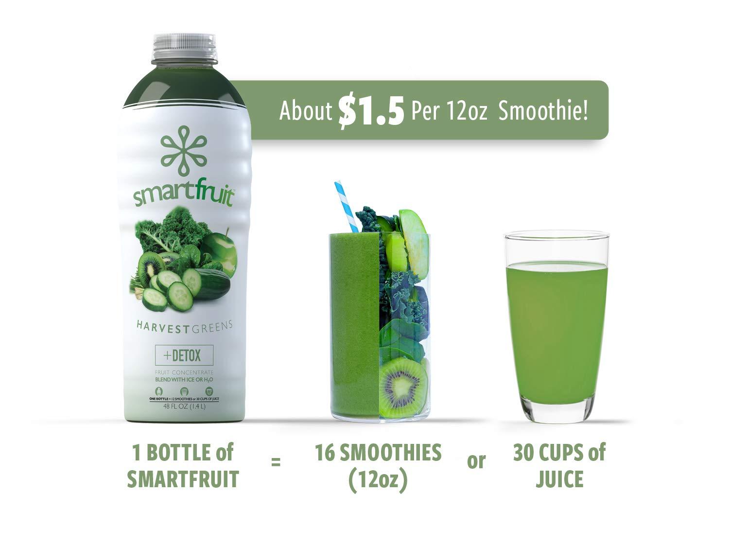 Smartfruit Harvest Greens + Detox Smoothie Mix - 100% Real Fruit Pure ...