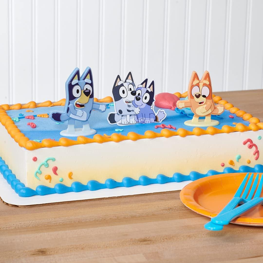 DecoPac DecoSet Bluey Dance Mode Cake Toppers 3 Piece Cake Decoration ...