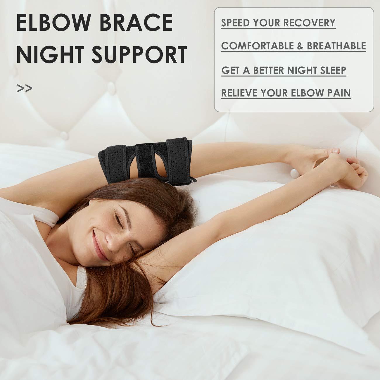 Elbow Brace with 2 Metal Splints for Tendonitis, Ulnar Nerve Entrapment ...
