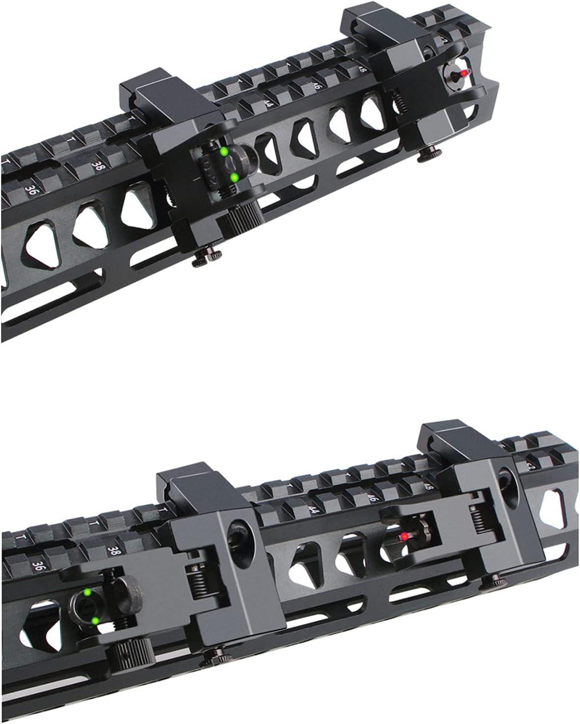 Fiber Optics Iron Sights 45 Degree Offset Flip Up Iron Sights with Red ...