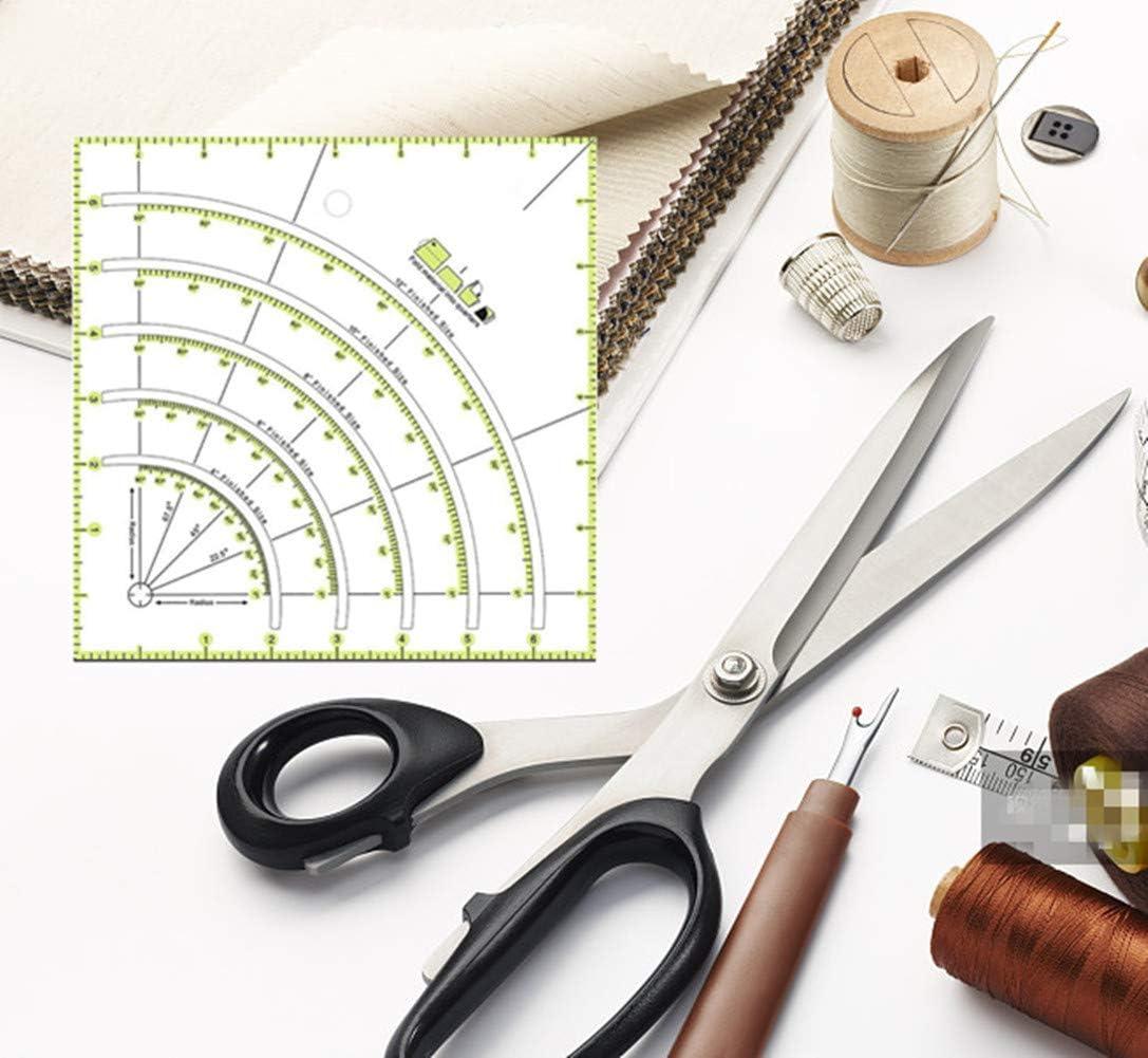 YEQIN Acrylic Quilting Ruler 8X8 - Multifunctional Arcs & Fans Quilt ...