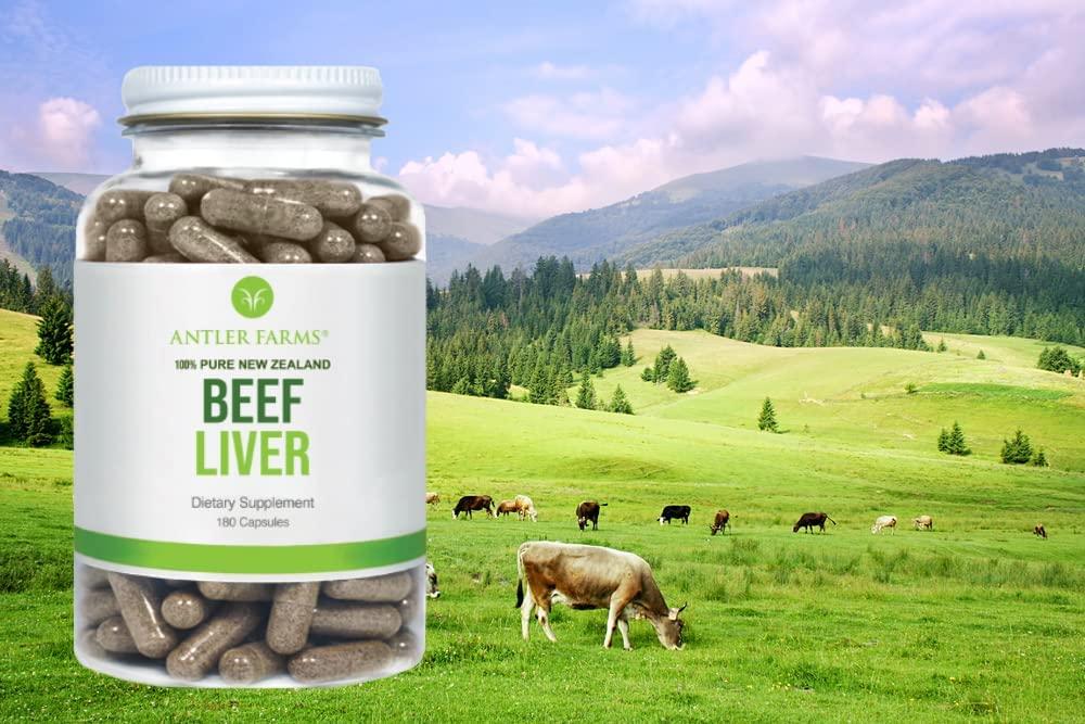 Antler Farms 100% Pure New Zealand Beef Liver Capsules - 180 ct 500mg ...