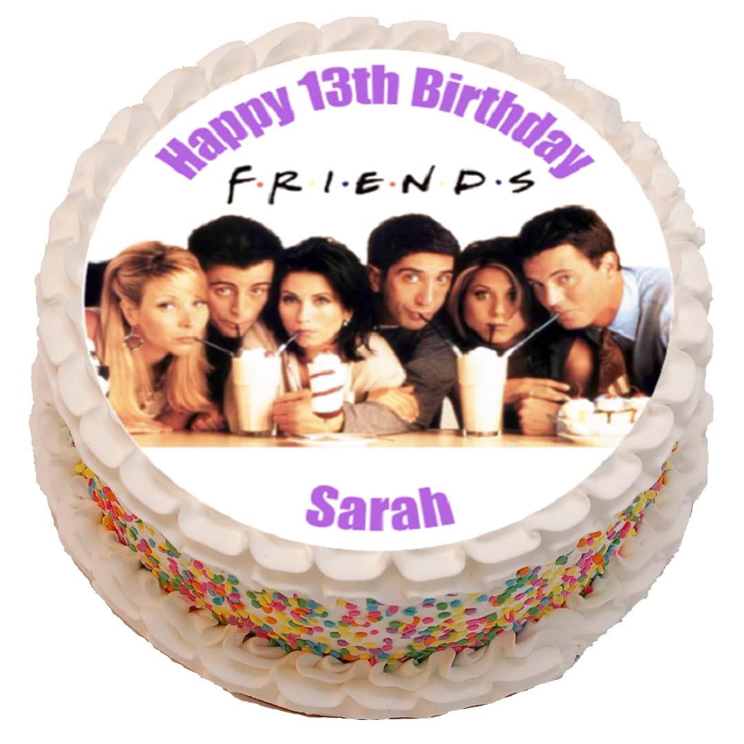 Friends Themed Personalised PRE-CUT Cake Topper 8 Inch Round Edible ...