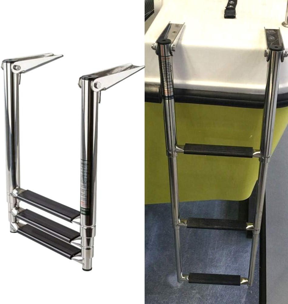 3 Step Stainless Steel Telescoping Boat Dock Ladder for Pontoon Boat ...