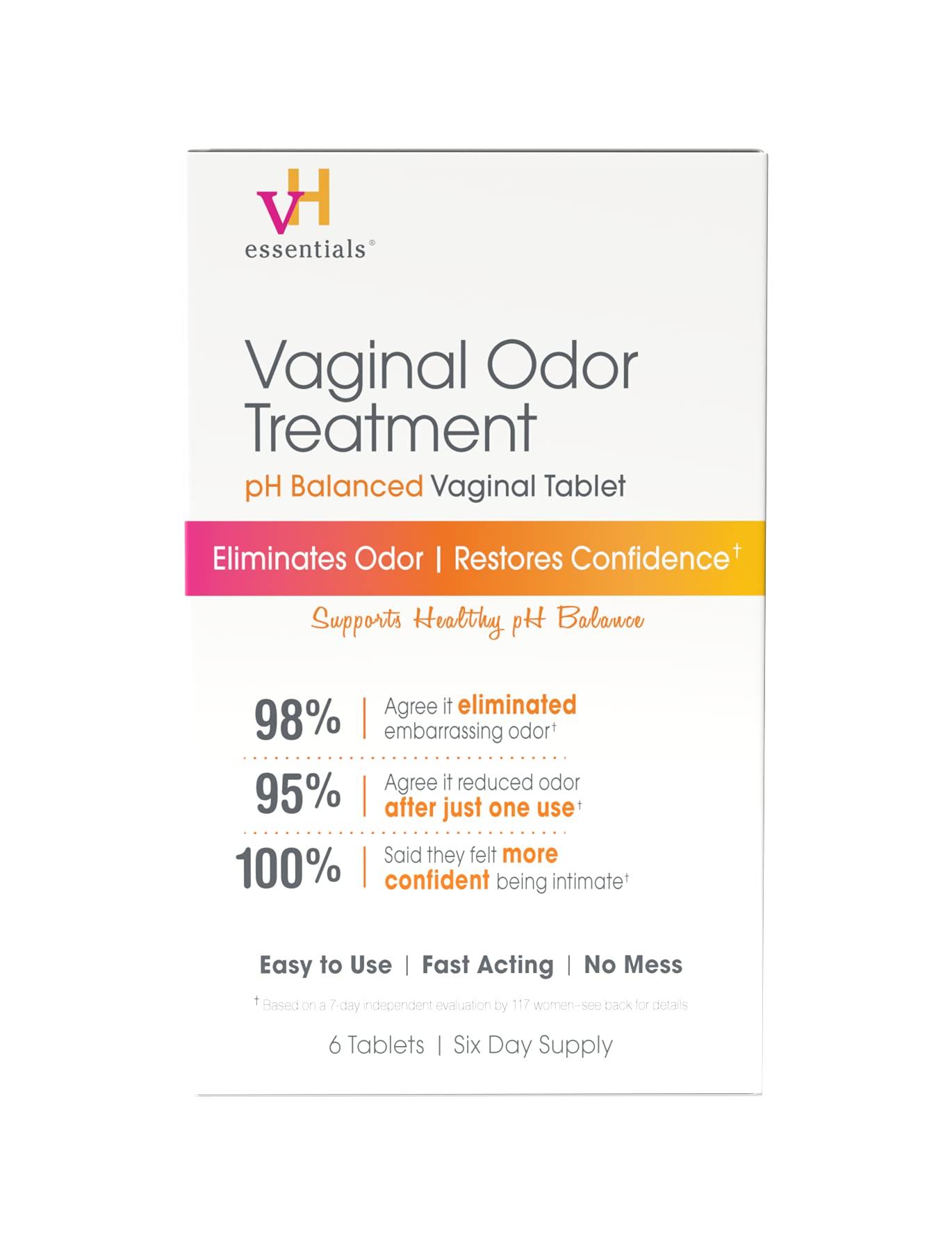 vH essentials Vaginal Odor Treatment - pH Balanced Suppositories - 6 ...